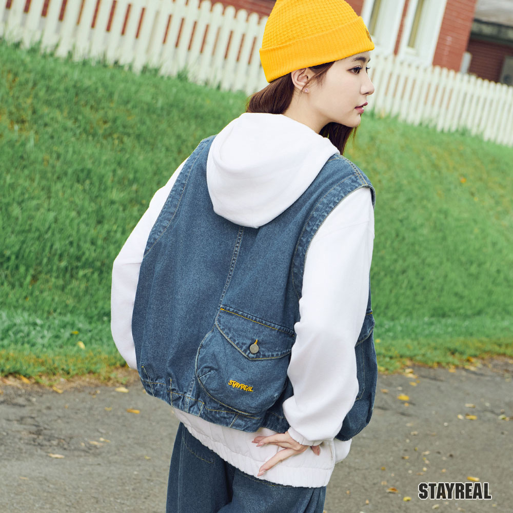 STAYREAL SMILE笑臉丹寧背心