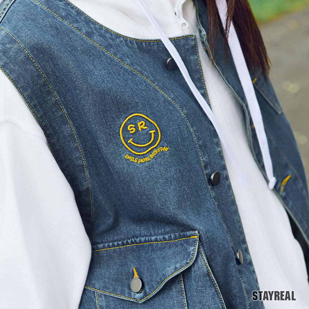 STAYREAL SMILE笑臉丹寧背心