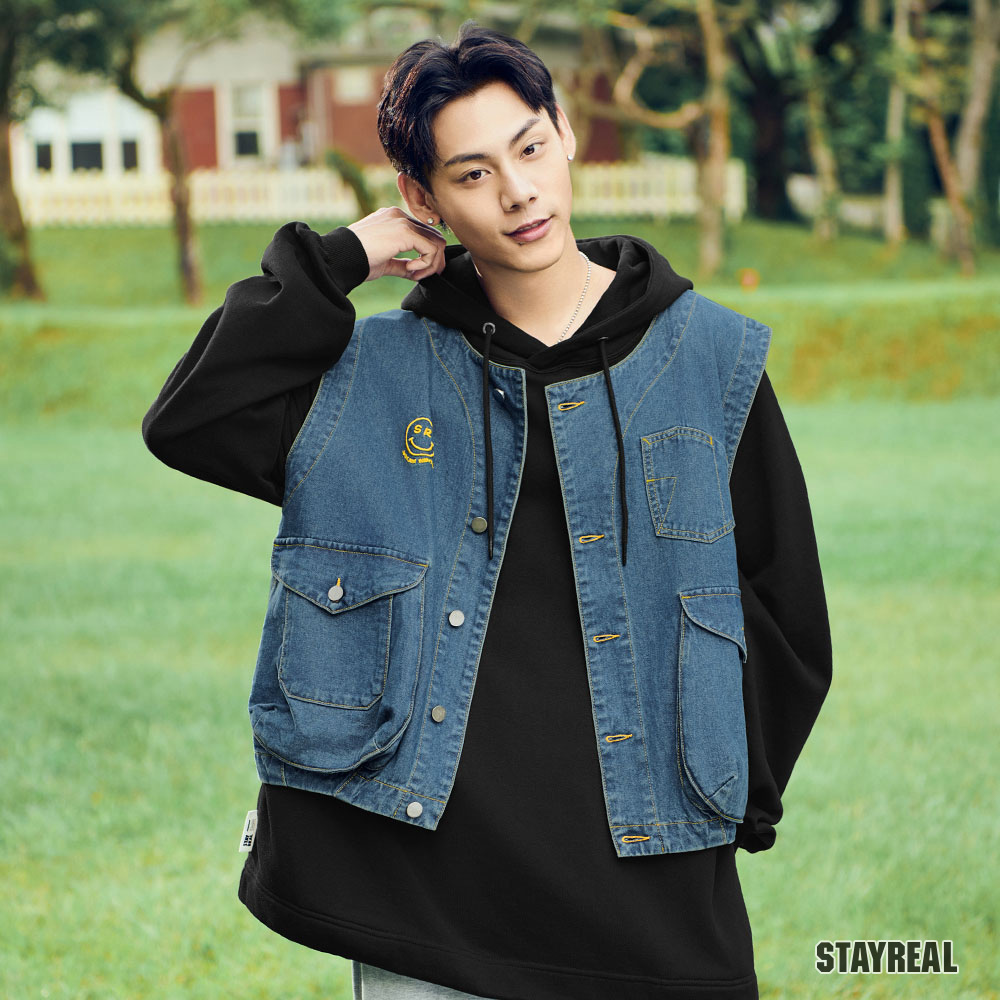 STAYREAL SMILE笑臉丹寧背心